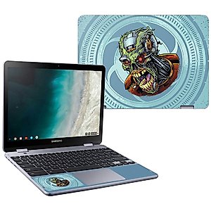 MightySkins Skin Compatible with Samsung Chromebook Plus LTE (2018) - Cyborg Zombie | Protective, Durable, and Unique Vinyl wrap Cover | Easy to Apply, Remove, and Change Styles | Made in The USA