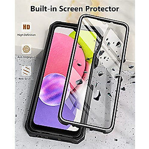 SOiOS for Samsung Galaxy A03S Phone Case: Built in Hard Kickstand & Touch Protector Military Shockproof TPU Durable Soft Rugged Heavy Duty Armor Full Body Protection Grade Phone Cover - Black