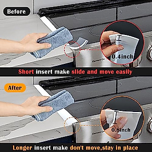 Silicone Stove Counter Gap Cover Kitchen Counter Gap Filler by Kindga 25" Long Gap Filler Sealing Spills Between Kitchen Appliances Washing Machine and Stovetop, Set of 2 (White)