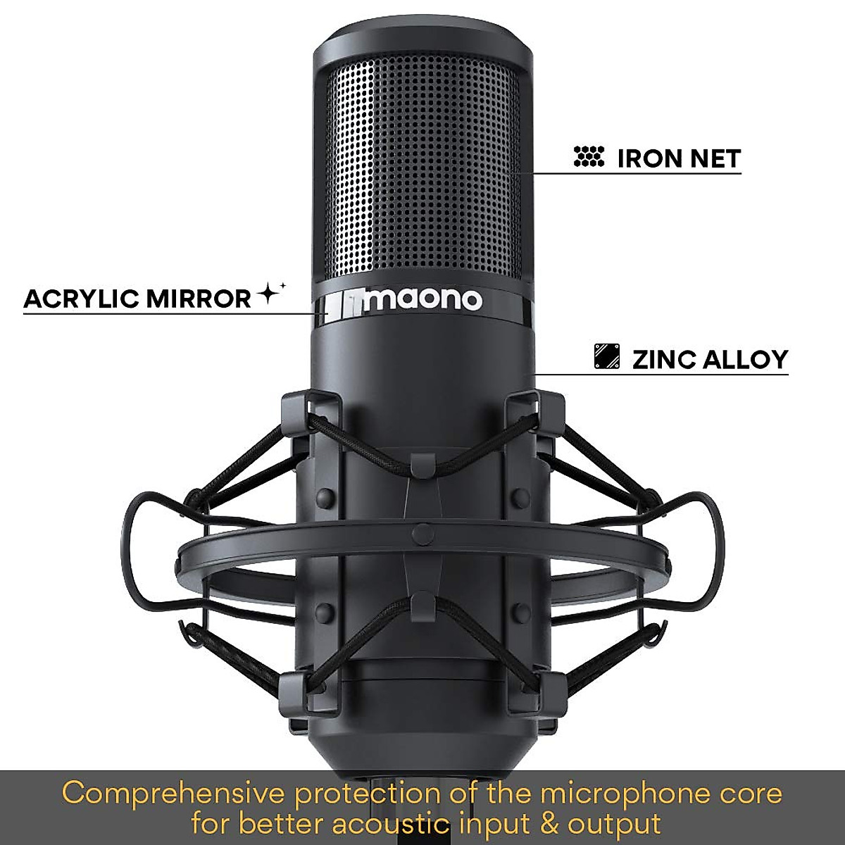 MAONO Podcast Microphone 192KHZ/24BIT AU-PM420 Metal USB Condenser Cardioid PC Mic with Professional Sound Chipset for Gaming, Streaming, YouTube, Voice Over, Studio/Home Recording