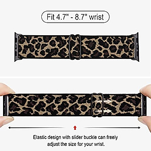 Stretchy Nylon Solo Loop Bands Compatible with Apple Watch 38mm 40mm 41mm 42mm 44mm 45mm 49mm, Adjustable Braided Sport Elastic Wristbands Women Men Straps for iWatch Series 9/8/7/6/5/4/3/2/1/SE/Ultra/Ultra 2, 4 Packs