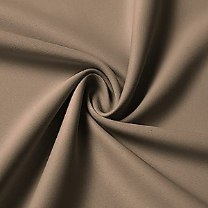 CUCRAF Blackout Curtains for Bedroom,Thermal Insulated Room Darkening Grommet Window Curtains & Drapes for Living Room, Khaki, 2 Panels, 52 x 84 Inch