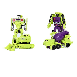 Transformer Hercules Toy Destruction Transformer 6 Fit Transformer Engineering Truck Crane Bulldozer Forklift Mixer Combination Toy KO Robot 11.8 Inches