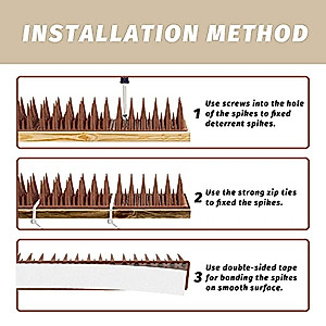 Grovind 21.6 FT Bird Spikes for Outdoor, Plastic Bird Spike for Small Birds Pigeon Raccoon Cats Bird Defender for Fences and Roof - 22 Pack
