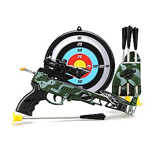 PowerTRC Crossbow Toy Bow and Arrow for Kids, Military Action Archery Crossbow with Scope & Target, Outdoor Activities Toy Gift for Boys Kids 8-12