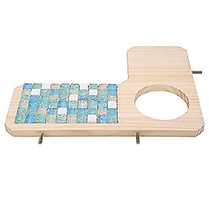 Ichiias Hamster Platform Double-Sided Wooden Rabbit Pedal Small Pet Crystal Stone Cooling Mat Pad, Chinchilla Cage Sturdy Standing and Jumping Wooden Board for Cage Rat Cage