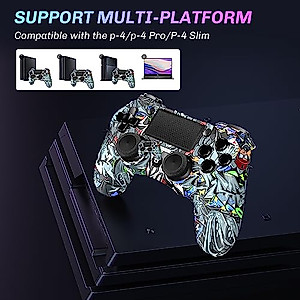 FaSonyke Wireless Controller for PS4/Pro/Slim Consoles, with Upgraded Analog Sticks/6-Axis Motion Sensor, Compatible with PC/Windows 7/8/10/11