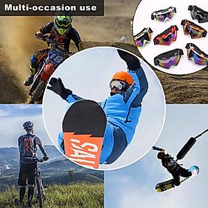 Rngeo Ski Goggles, 2 Pack Motorcycle Goggles Snowboard Glasses Men Women UV Protection Anti-Glare