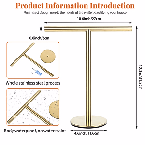 Bathroom Hand Towel Holder Stand，T-Shape Hand Towel Holder Stand SUS304 Stainless Steel for Bathroom，Kitchen or Vanity Countertop