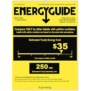 Midea MERC07C4BAWW 7.0 Cubic Feet Chest Freezer Cu.ft-Convertible, White