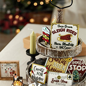 2PCS Christmas Tiered Tray Decor, Tiered Tray Christmas Decor Set, Tiered Tray Decoration, Christmas Wood Signs Christmas Decorations New Year Holiday Decor