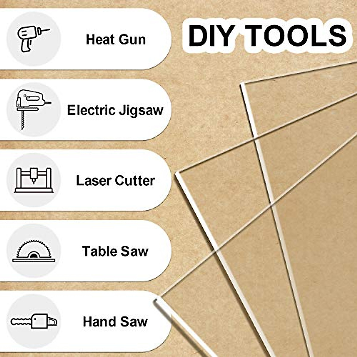 STYLEZONE Acrylic Plexiglass Plastic Sheet 6x12 Inches (2 Piece),1/8 Inch Thick Clear Cast Plastic Perspex Plate Panel for DIY Display Projects Craft