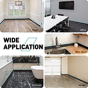 FCSOTSPS Baseboard Trim, 20 Feet *4 Inch Peel and Stick Flexible Baseboard Molding Trim, Self-Adhesive Vinyl Baseboard Cove Base, Base Boards for Walls with 1 PCS Utility Knife (Black)