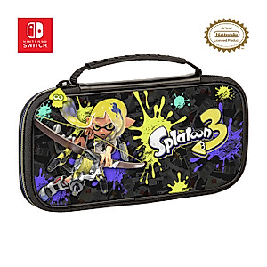 Game Traveler Splatoon 3 Nintendo Switch Case - Switch OLED Case for Switch OLED, Switch & Switch Lite, Adjustable Viewing Stand & Game Storage, Deluxe Handle, Licensed Nintendo Switch game case