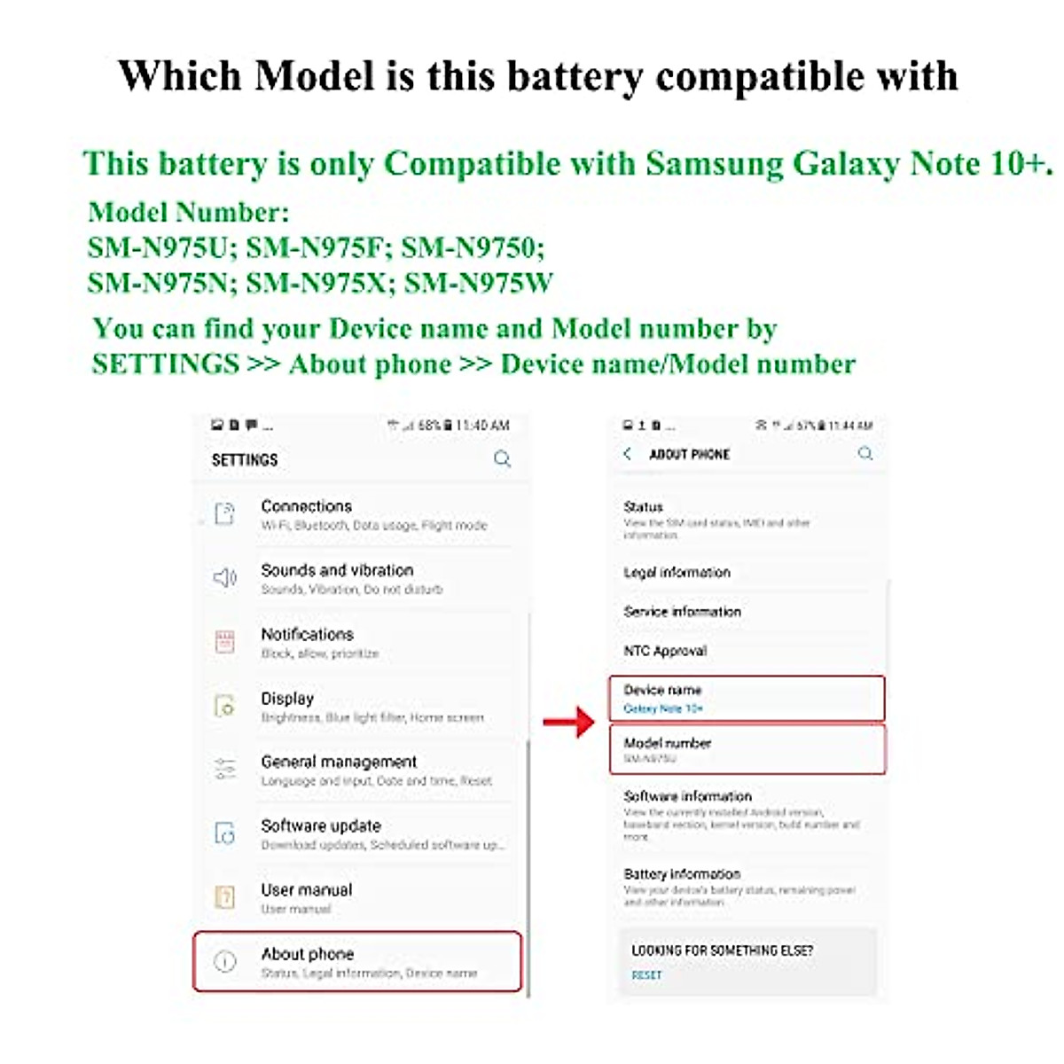 Viimon Note 10 Plus Battery Replacement Kits (2022 New Upgraded) for Samsung Galaxy Note 10 Plus SM-N975U All Models with Adhesive and Repair Tool Kits