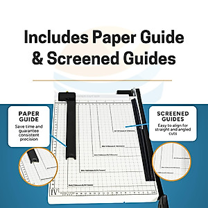 PrintFinish Paper Trimmer 10 to 12 Sheet Capacity, Good for Office, School or Business, Max Cutting Size 14.9 x 11.8in