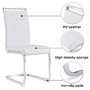 hohoedc 63" Morden Faux Marble Dining Room Table Set,Big Kitchen Dining Table for 6-8 with MDF Base,7 Piece Rectangle Dining Table Set &6 Pu Leather Upholstered Chairs Ideal