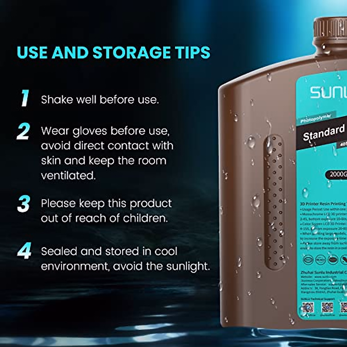 SUNLU 3D Printer Standard Resin 2KG Clear & SUNLU 3D Printer ABS-Like Resin 2KG White, 405nm UV Curing Resin for 4K/8K LCD/DLP/SLA Resin 3D Printer, Non-Brittle & High Precision & Low Shrinkage, 2000g