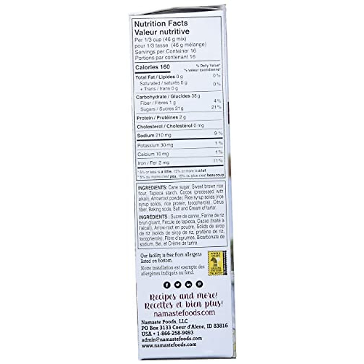 Namaste Foods, Gluten-Free Chocolate Cake Mix, Allergen-Free, 26-Ounce Boxes (Pack of 6)