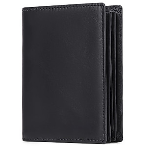 GOIACII Wallets for Men Large Capacity Genuine Leather RFID Mens Bifold Wallet with 16 Card Slots
