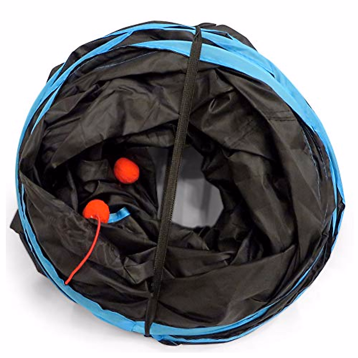 Feline Ruff Premium 4 Way Cat Tunnel. Extra Large 12 Inch Diameter and Extra Long. A Big Collapsible Play Toy. Wide Pet Tunnel Tube for Rabbits, Kittens, Large Cats, and Dogs.