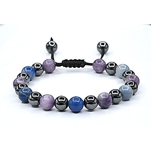 Stop Drinking Alcohol Manifestation Bracelet - Lepidolite Blue Aventurine Hematite Bracelet Set for Men Women Healing Calming Anxiety Stress Relief Gifts Pulseras Para Hombres Mujer (Adjustable)
