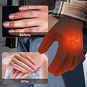 Haeglauv Heated Glove Liners for Men Women,Electric Battery Heated Gloves Rechargeable Thin Heated Work Gloves