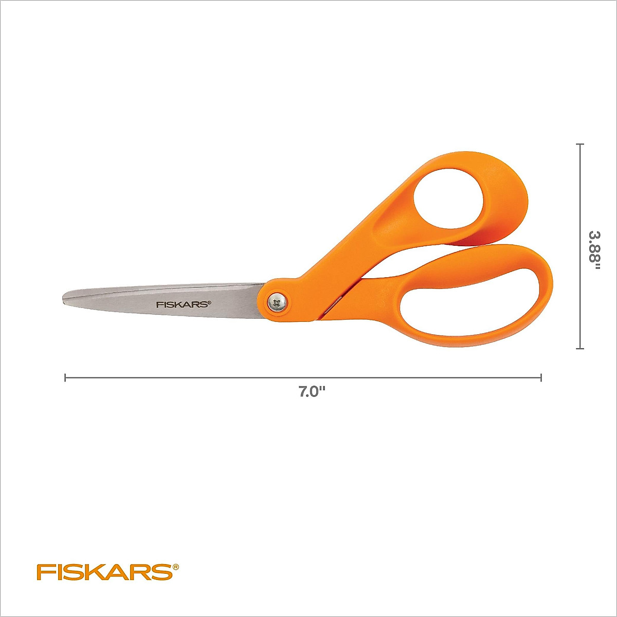 Fiskars 197060-1001 Petite Original Orange-Handled Scissors, 7 Inch, Orange