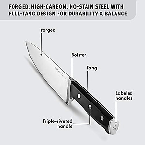 Calphalon Kitchen Knife Set with Self-Sharpening Block, 15-Piece Classic High Carbon Knives