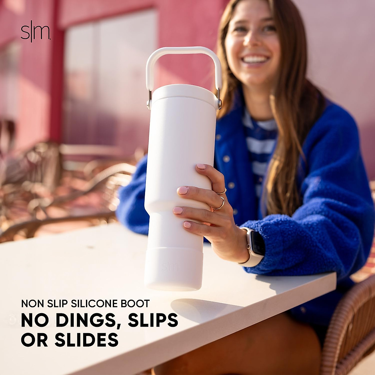 Simple Modern Trek Pivot | 40oz Flip Straw Tumbler with Handle | Water Bottle & Boot | Interchangeable Straw & Chug Lids | Insulated Stainless Steel Jug | Gym Sports Outdoors | Almond Birch