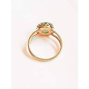 14k Gold Filled Jade Ring Gemstone Natural Stone Princess Setting