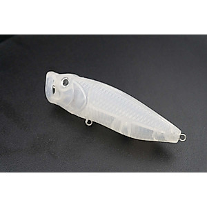 10PCS Unpainted Fishing Popperbait Blanks 8.3cm 11.6g with 6mm Free 3D Simulation Fishing Eye Popper Baits Artificial Blank Clear Hard Baits Trout Salmon Minnow Lure Crankbait Topwater Freshwater