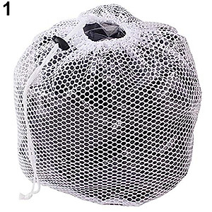 Laundry Wash Bag For Washing Machine, Fine Coarse Mesh Net Drawstring Thickened Garment Pouch