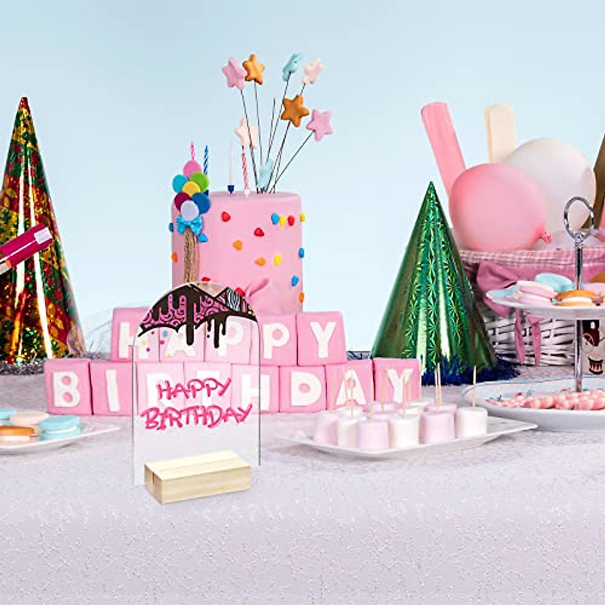 Bercoor 10 Pack 4x6 Inch Blank Clear Arch Acrylic Sign with Wooden Stands, Arched Round Top Acrylic Sheet, DIY Acrylic Arch Table Numbers for DIY Name Card Gifts Event Party Sign Decoration