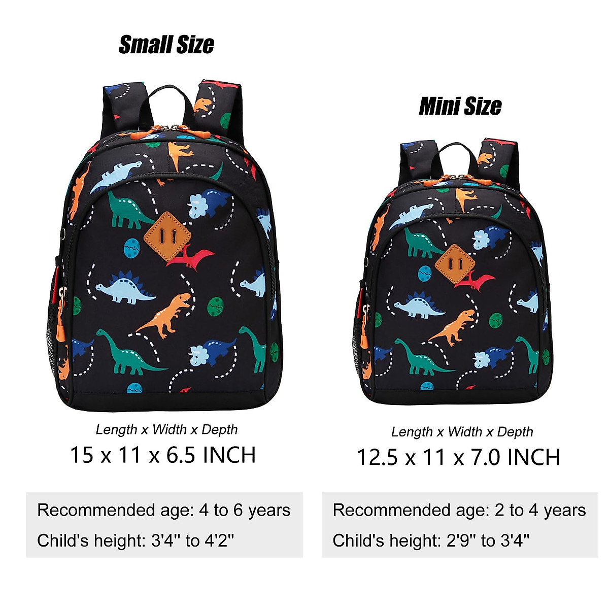 JinBeryl 15 Inch Toddler Backpack Boys, Kids Backpack for Preschool or Kindergarten, Cartoon Truck Black