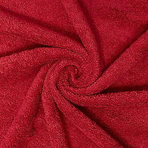 9 oz Cotton Terry Cloth Hypoallergenic 44/45" Fabric by The Yard (Red, 1 Yard)