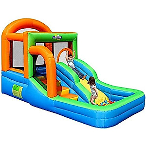 Inflatable Castle and Slide, Indoor Children S Slide Family Outdoor Children S Playground Multifunctional Inflatable Jumping Bed Colors 396 213 244Cm