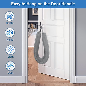 DCUINS Door Draft Stopper 36 Inch, DIY Self-Filling Draft Guard for Bottom of Door, Noise Blocker for Doors and Windows, Machine Washable, Gray