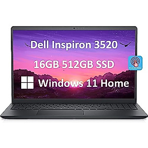 Dell Inspiron 15 3000 3520 15.6" FHD Touchscreen (Intel 4-Core i5-1135G7, 16GB RAM, 512GB PCIe SSD, UHD Graphics) Business Laptop, WVA Anti-Glare, Numeric Keypad, Webcam, Wi-Fi, Win 11 Home