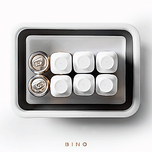 BINO Collapsible Wash Basin - Space Saving Portable Folding Dish Pan Dish Tub, White