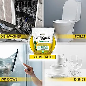 Harris Citric Acid Dishwasher Booster and Multipurpose Cleaner, 14oz, Cleans 84 Dishwasher Loads, with Scoop Included