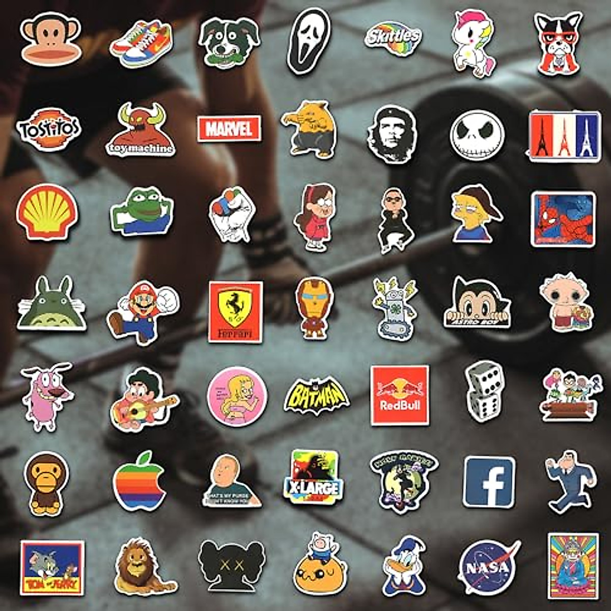 300 PCS Cool Skateboard Stickers,Brand Stickers for Adults Teens,Waterproof Vinyl Stickers for Water Bottle Laptop Luggage Guitar Notebook