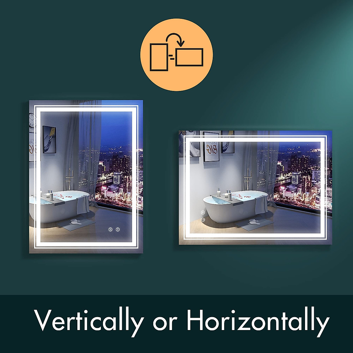 FRALIMK LED Bathroom Vanity Mirror 20x28 Inch Lighted Bathroom Wall Mirror, Dimmable Lights (3 Modes), Anti-Fog, Horizontal, Vertical