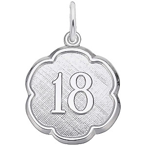 Rembrandt Charms Number 18 Charm, Sterling Silver