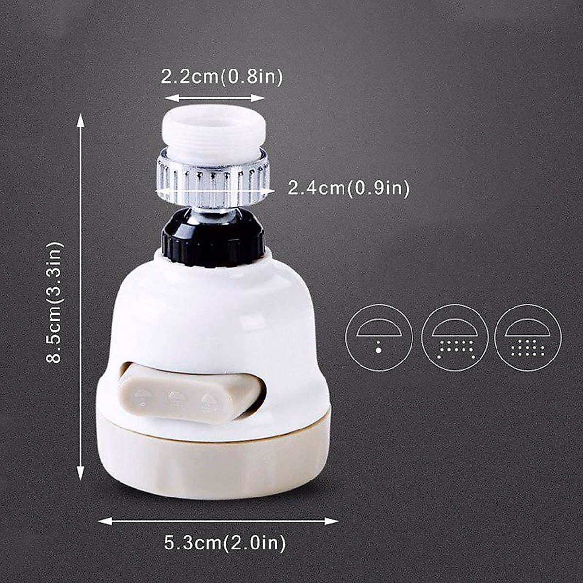 Kitchen Water Faucet Filter, 3 Modes Position Adjustable Sink Faucet Sprayer Head,High Water Flow Tap Water Head for Home Kitchen Bathroom,Booster Shower Water Saver