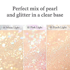 FLYNN Lightcatcher Liquid Glitter Eyeshadow | Long Lasting, Quick Drying, Lightweight Water Texture, No Fall-out | K beauty High-Impact Eye Looks (03 Peach Light) 0.12oz