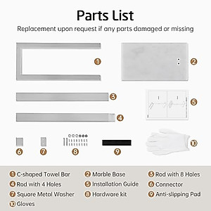 Natural Mable Standing Towel Rack with Weighted Base, KES Free Standing Towel Rack for Bathroom with 2X Wider Sturdy Tube, 2-Tier Towel Stand for Bathroom Floor, Brushed Steel, BTH225-2