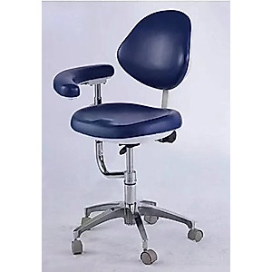 Aphrodite Dental Stool Assistant Stool Dental Assistant Chair with Armrest PU Leather Height Adjustable by Purple-Violet