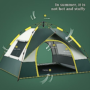 ARIOU Camp Tent, Automatic Setup Tent, Family Dome Tent, Waterproof Tents for Camping, 50+ Uv-Proof Hiker Tent 2-3 Person, Pop Up Tent Double Doors for Mountaineering, Hiking