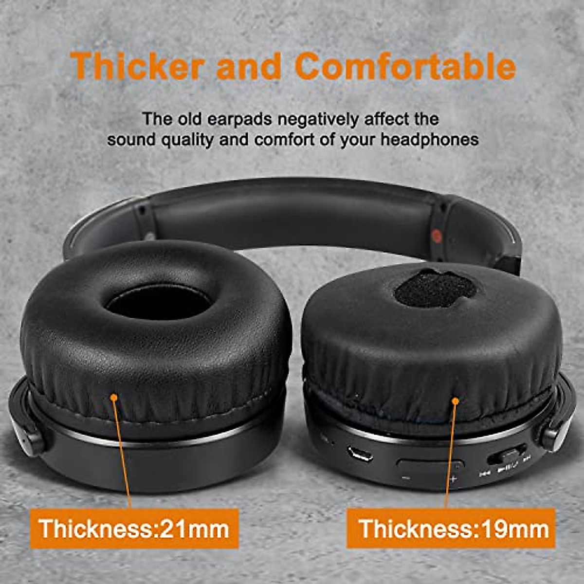 SOULWIT Protein Leather Earpads Replacement for Sony MDR-XB450, XB550, XB650 Headphones, Ear Pads Cushions for MDRXB450, XB450AP, XB550AP, XB650BT Headset